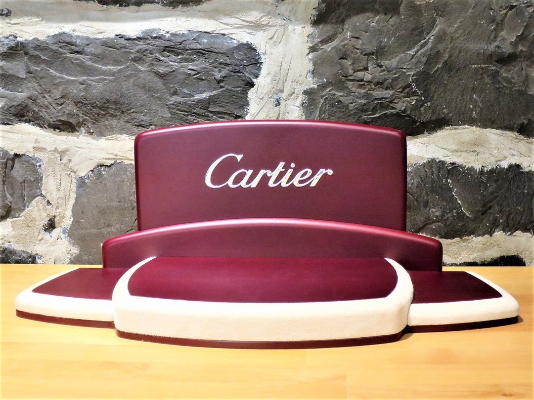 Vintage Cartier Boutique Display: Wood & Suede Jewelry Stand, 1980s - Etsy