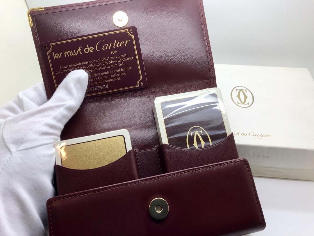 Vintage Cartier Playing Cards, 2 Sealed Decks With Leather Case and ...