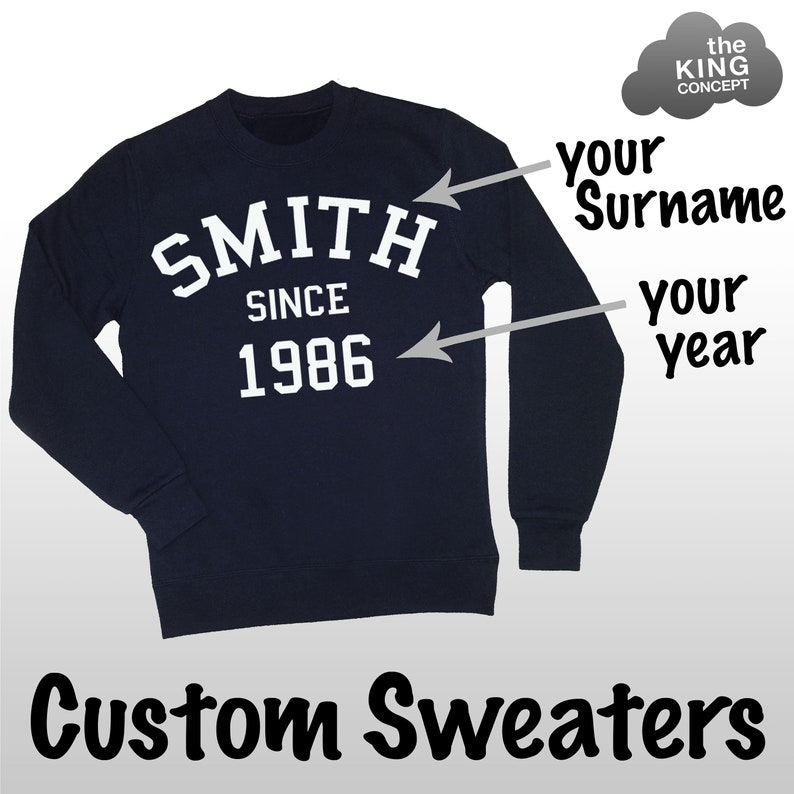 Custom Sweatshirt Personalised Jumper Sweater Pullover Your - Etsy UK