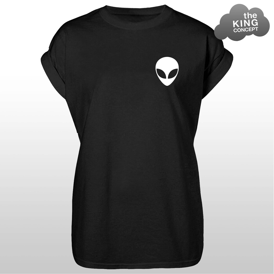 Alien Head T-shirt Top Tee Alian UFO Space Grunge Pocket - Etsy UK