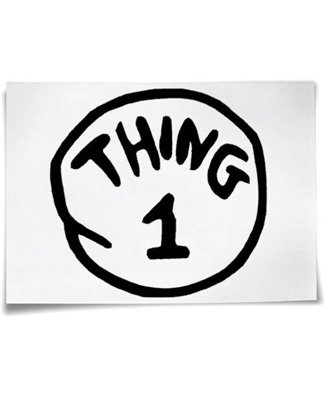 Thing 1 Iron on T-shirt Transfer 2 3 4 5 6 7 Kids Adults World Book Day ...