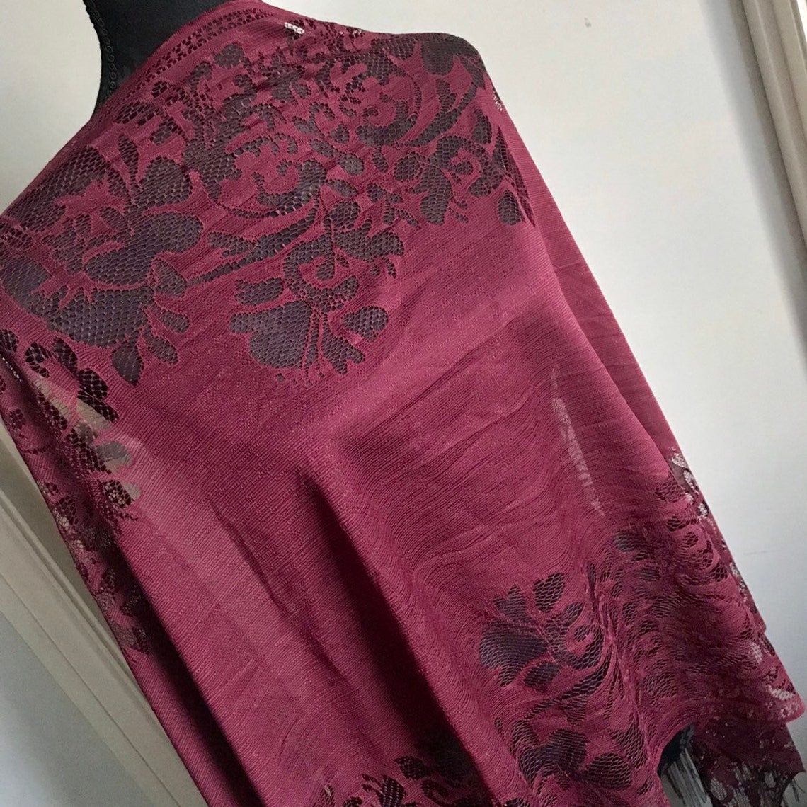 Shawl Scarf Scarves Wrap Cover up Fichu Burgundy Red Wine Rust - Etsy