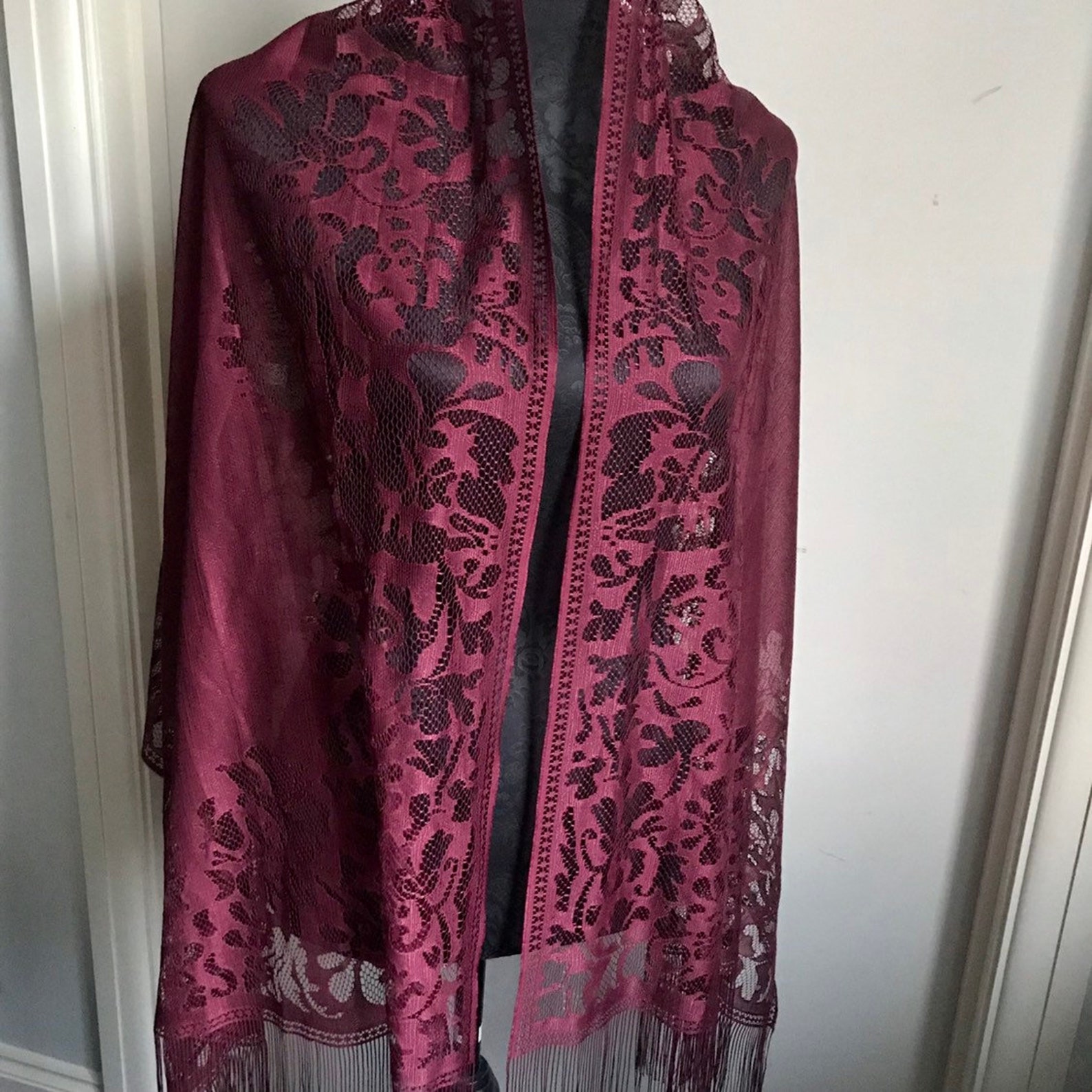 Shawl Scarf Scarves Wrap Cover up Fichu Burgundy Red Wine Rust - Etsy