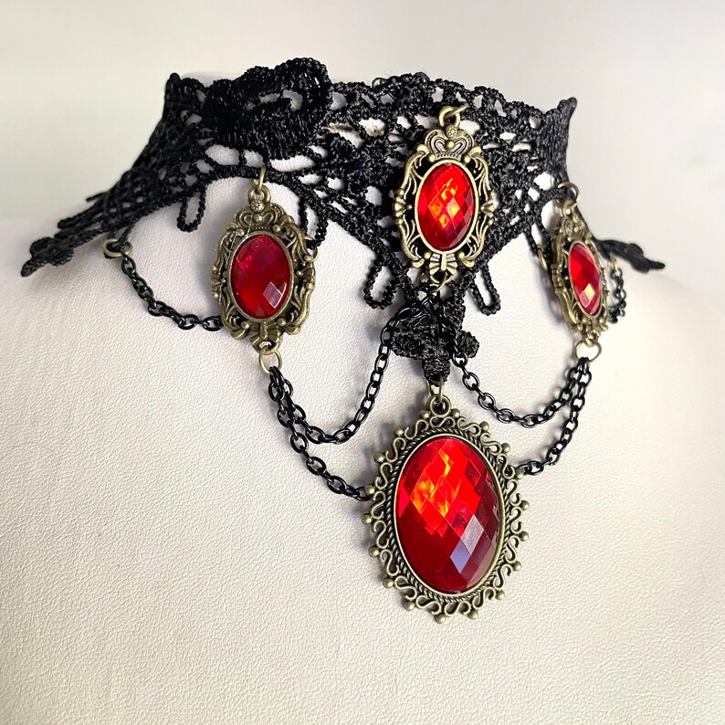 Beautiful Statement Choker Handmade Black Lace Gothic - Etsy