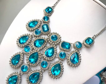 Blue Statement Necklace | Etsy