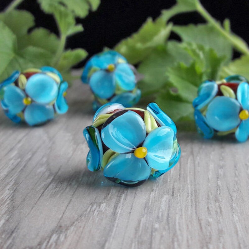Lampwork Flowers - Etsy