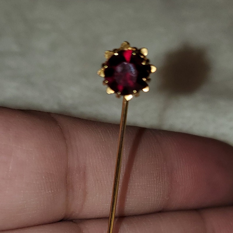 Garnet Stick Pin - Etsy