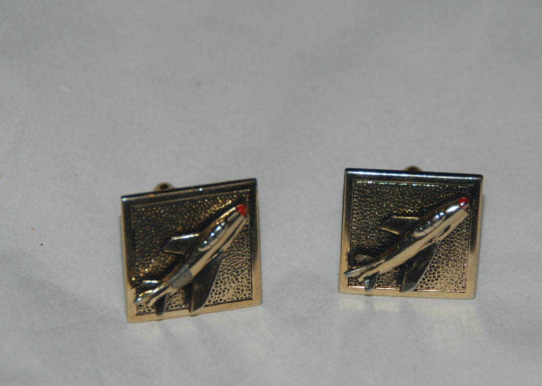 Vintage Swank Cuff Links - Jet Planes - Silver Tone - Etsy