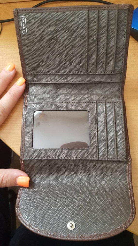 Beautiful Trifold Authentic Coach Wallet - Gem