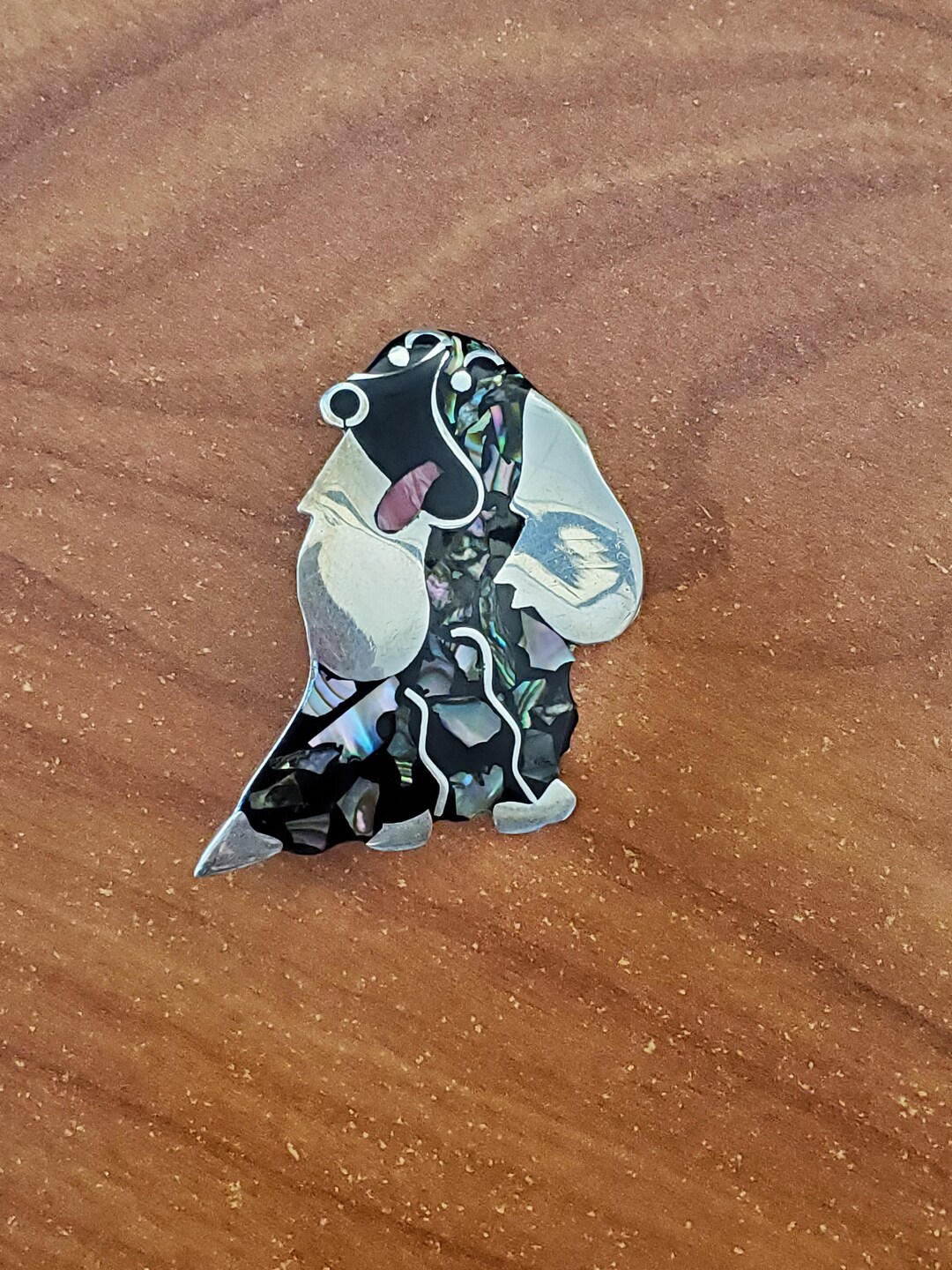 Alpaca Mexico Iridescent Abalone Dog Brooch/pin - Etsy
