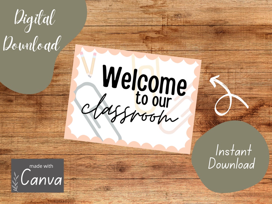 Classroom Welcome Sign | Instant Download - Etsy