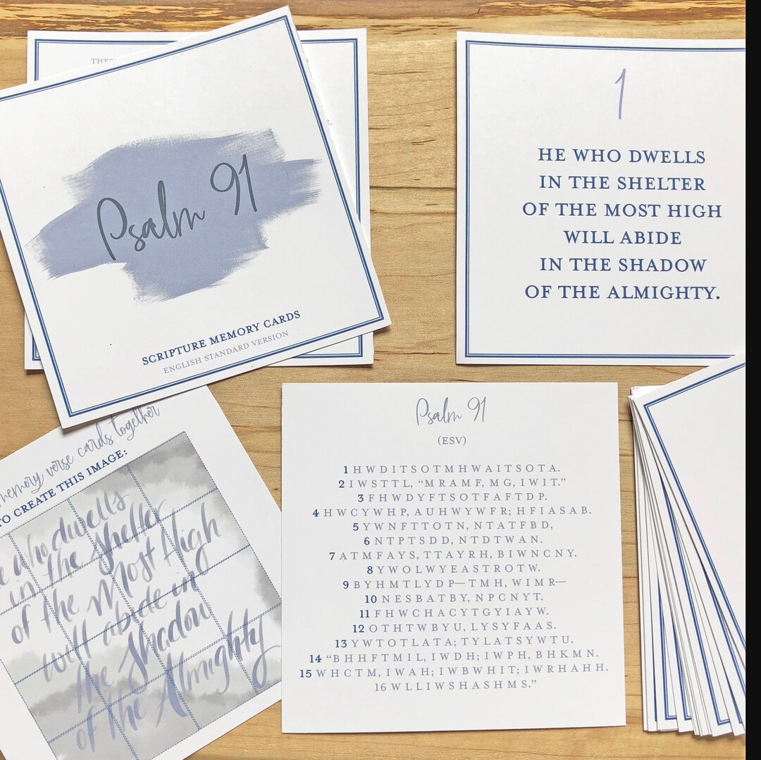Psalm 91 Scripture Memory Cards (printable Version) - Etsy