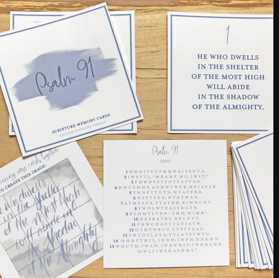 Psalm 91 Scripture Memory Cards printable Version | Etsy
