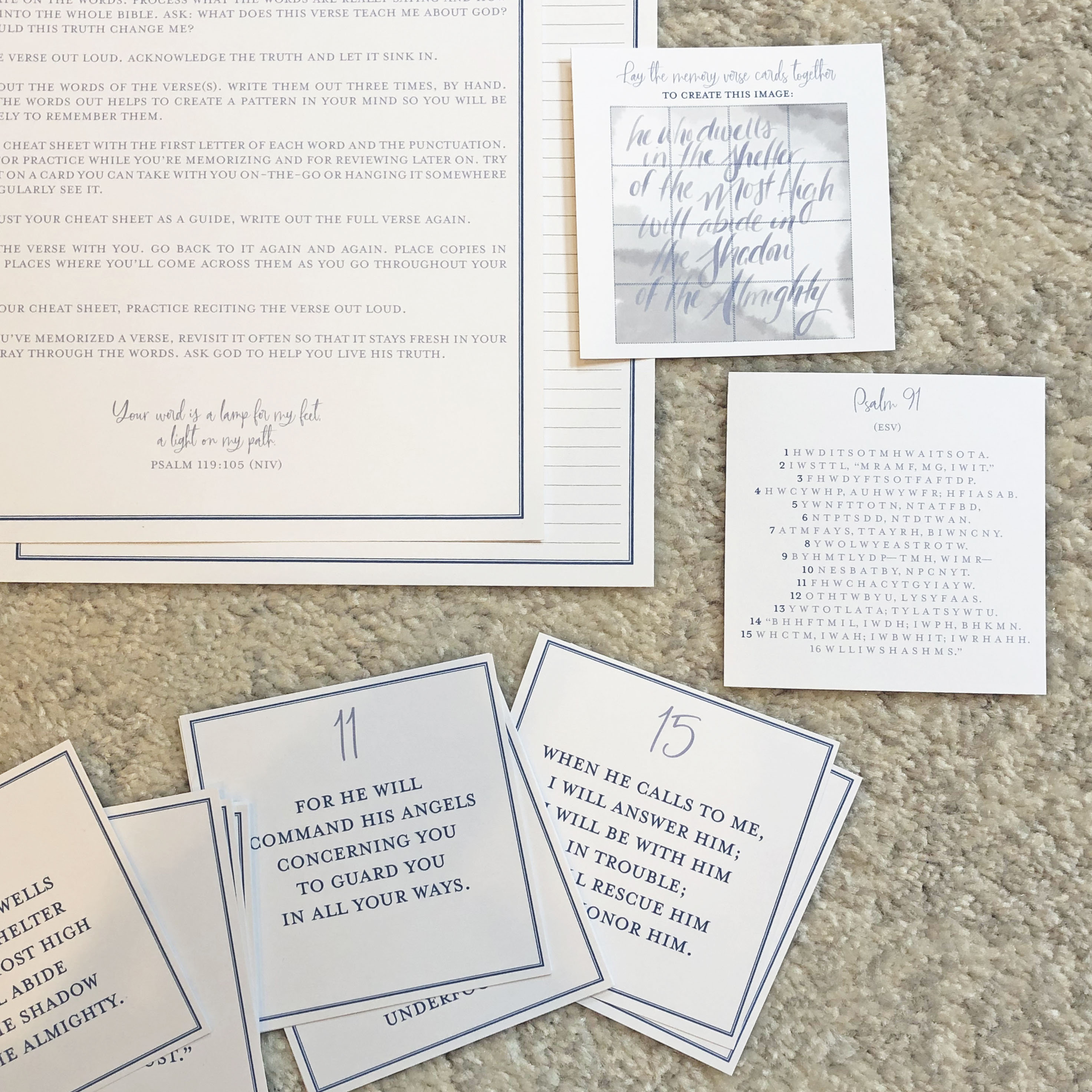 Psalm 91 Scripture Memory Cards (printable Version) - Etsy
