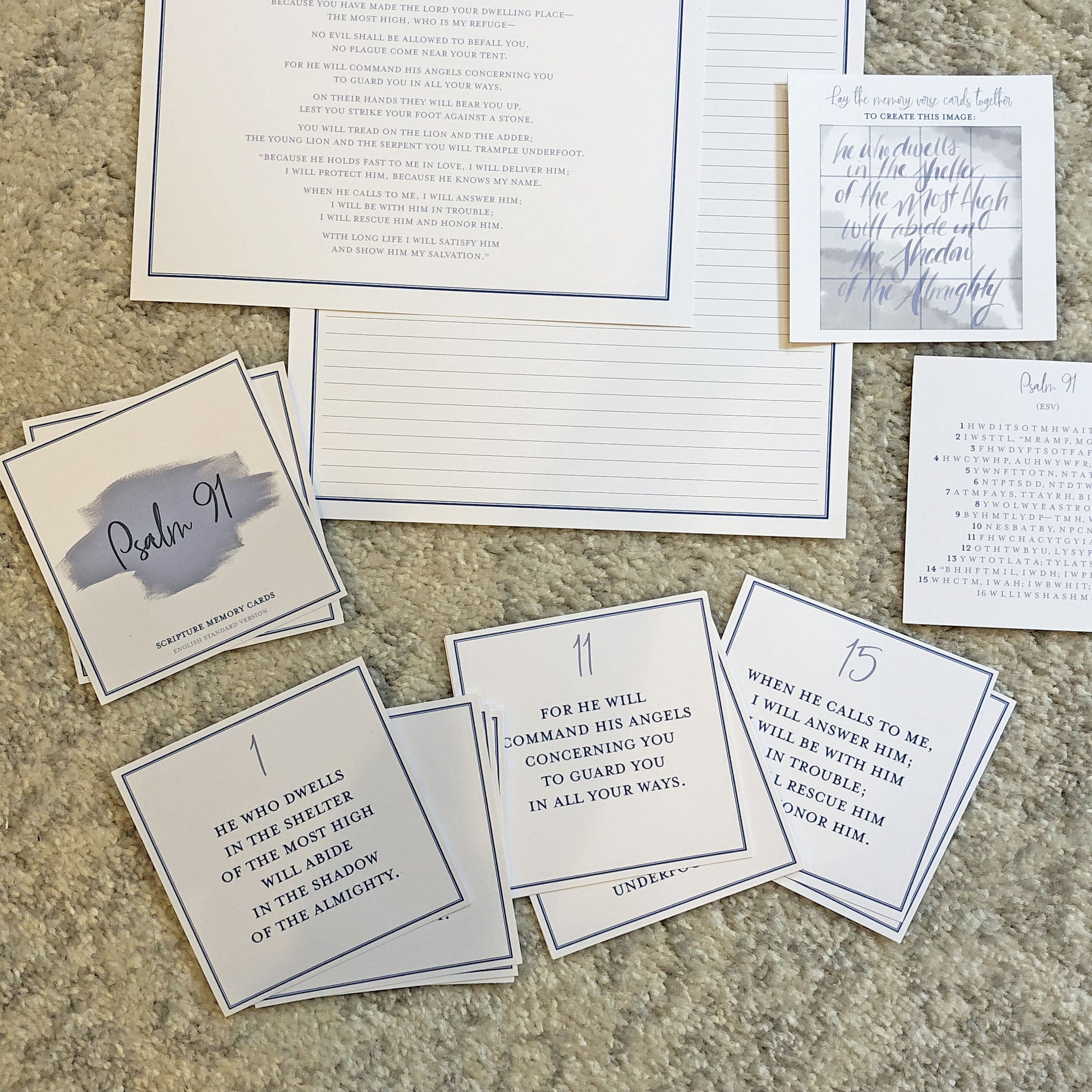 Psalm 91 Scripture Memory Cards (printable Version) - Etsy