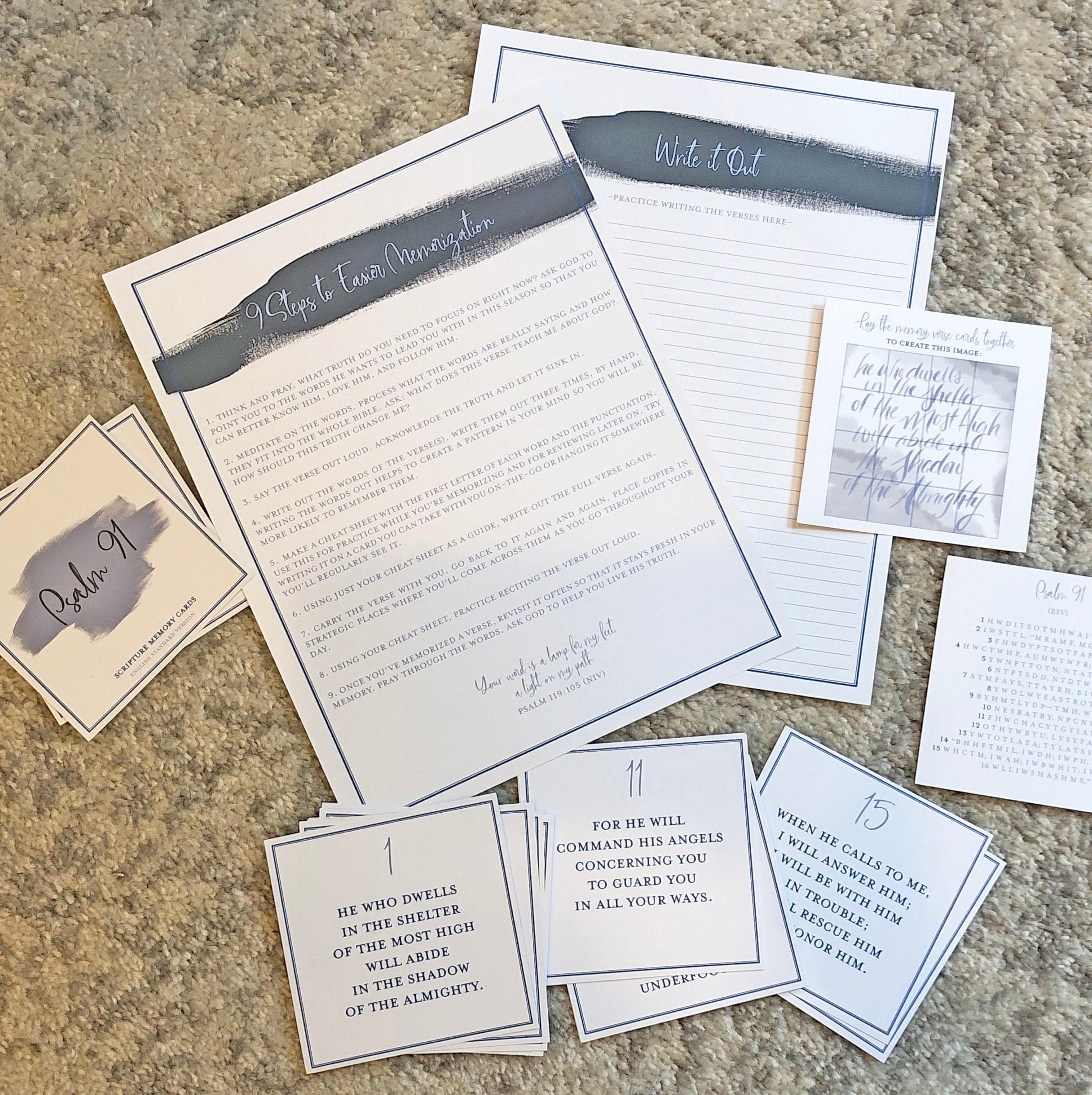 Psalm 91 Scripture Memory Cards (printable Version) - Etsy