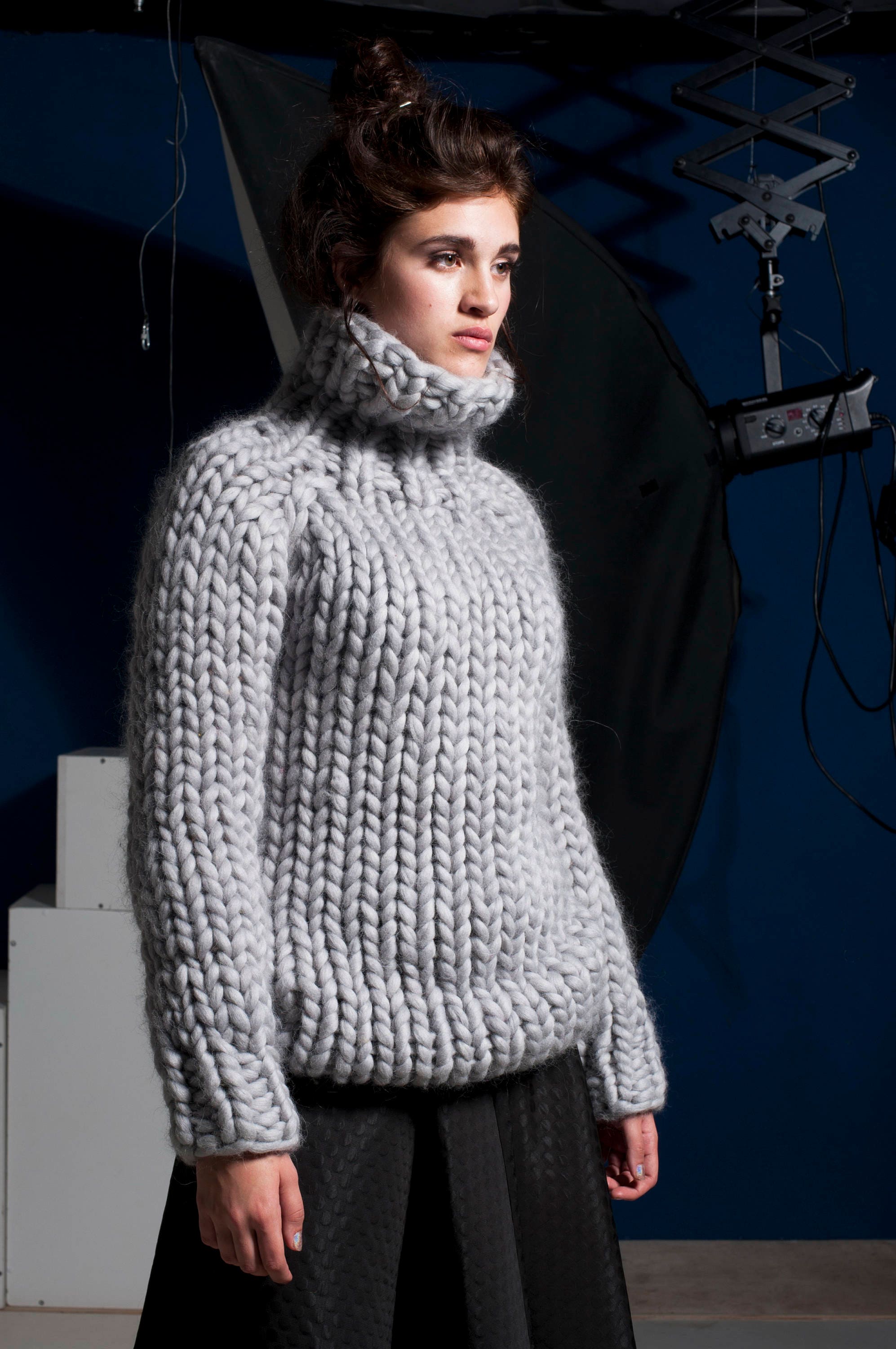 Chunky Knit Big Knitted Turtleneck Sweater Chunky Sweater Etsy