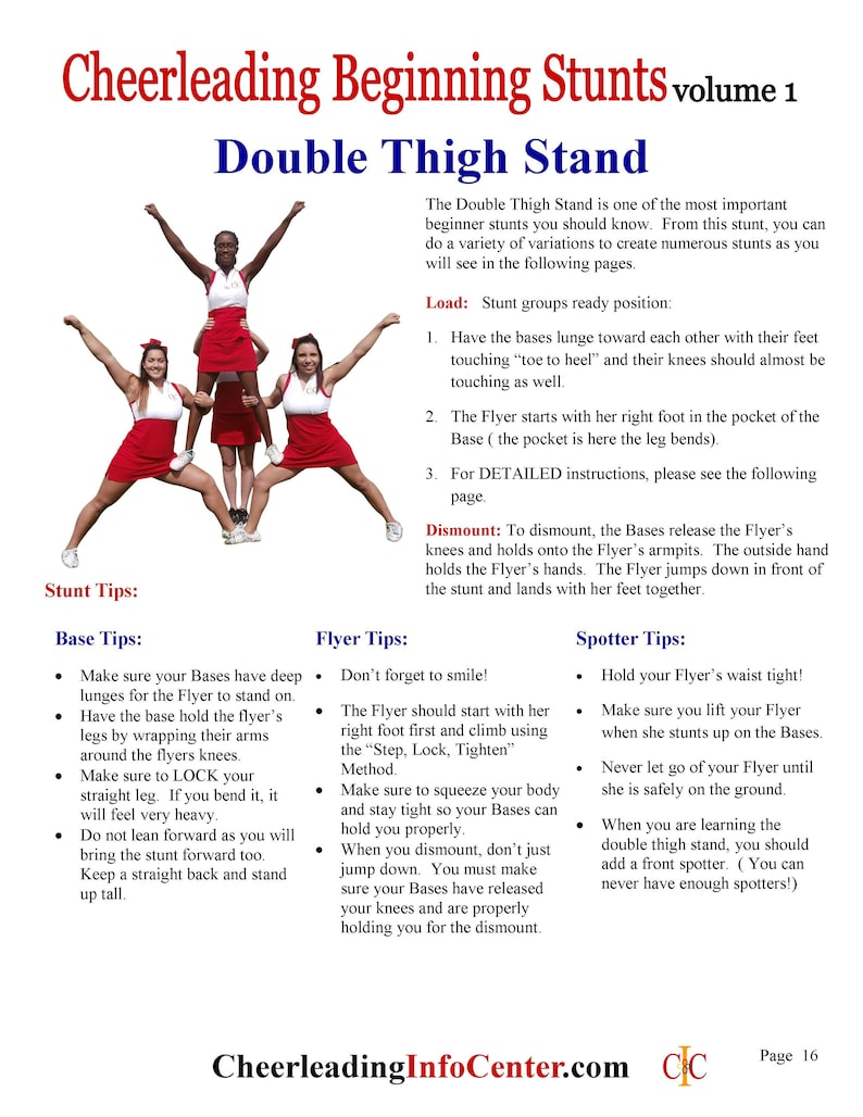 Cheerleading Beginning Stunts Ebook, Cheerleading Coach, Cheer Mom ...
