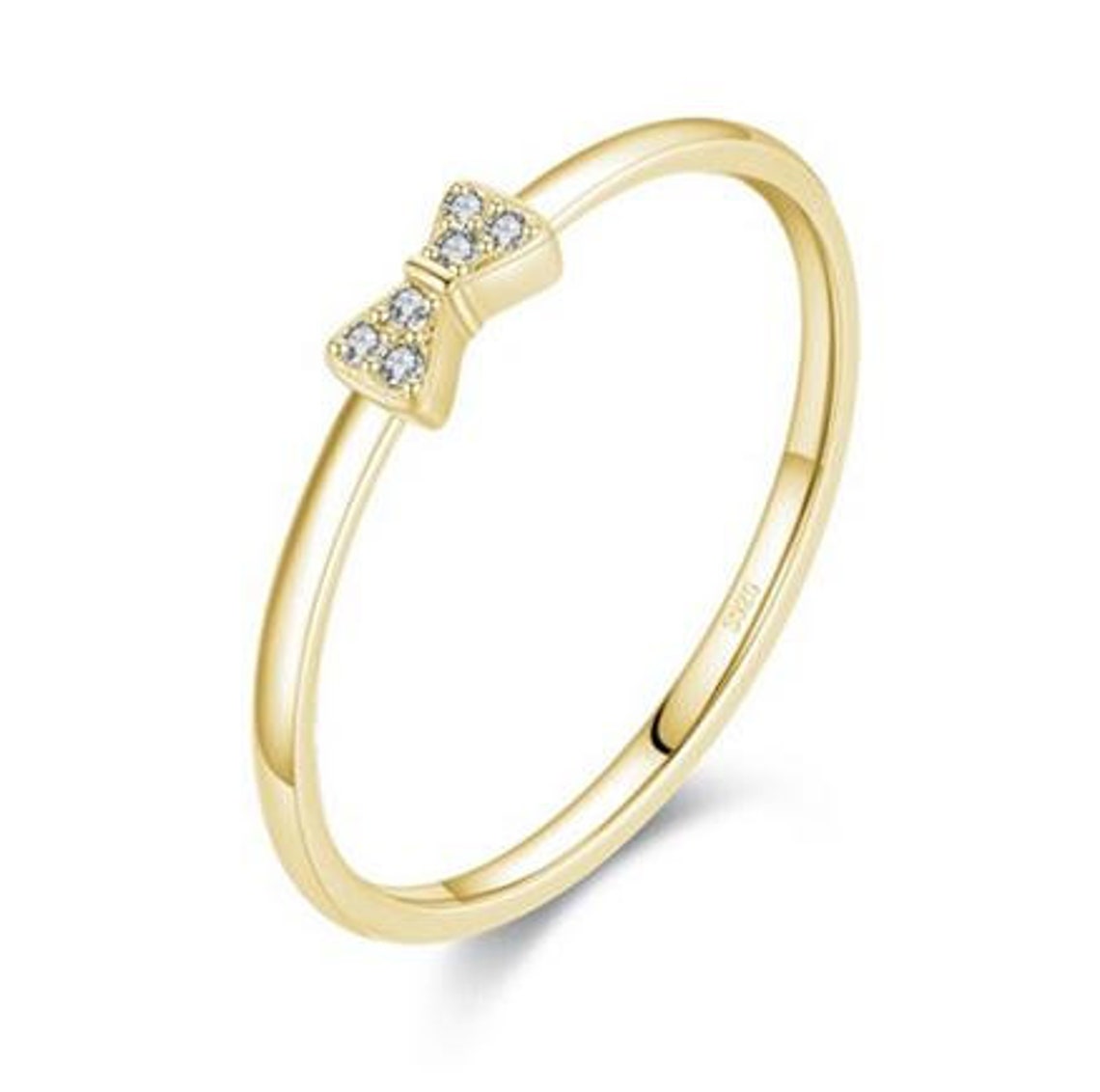 Cheerleading Bow Ring Sterling Silver Stackable Ring - Etsy