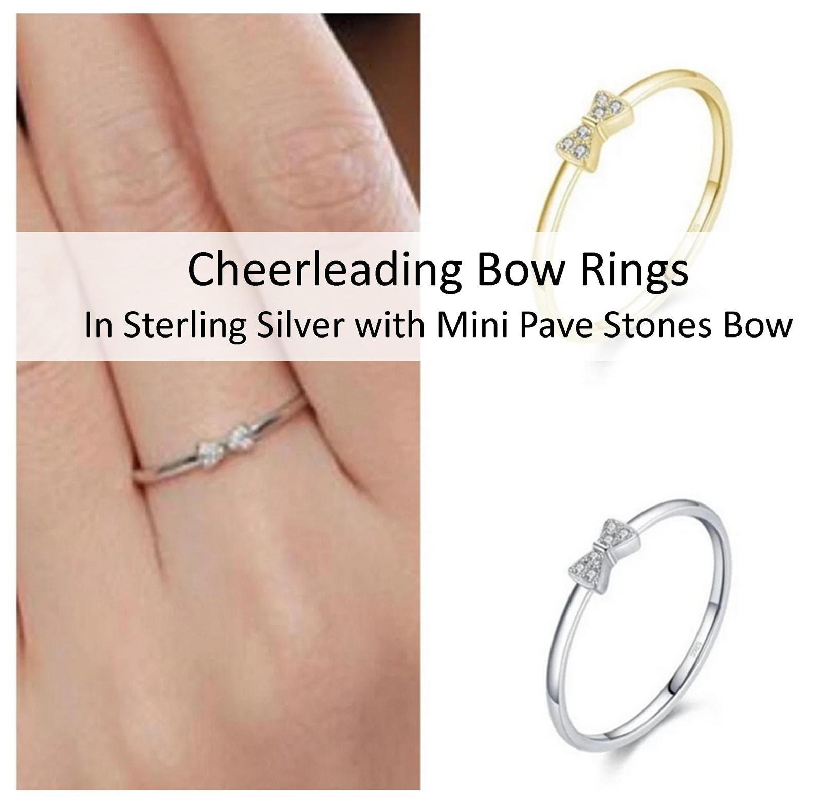 Cheerleading Bow Ring Sterling Silver Stackable Ring - Etsy