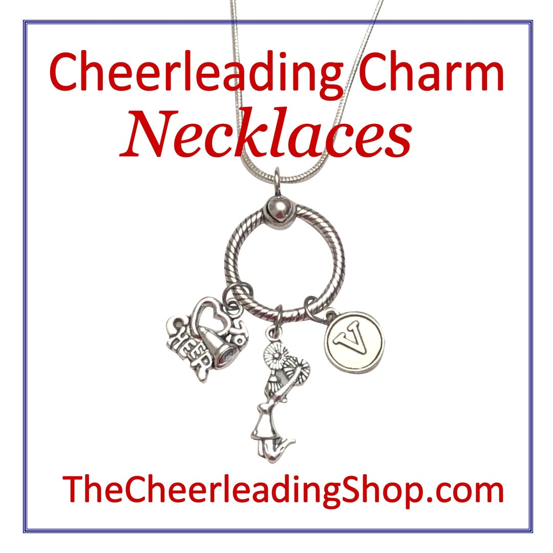 Cheerleading Charm Holder Necklace, Sterling Silver, Cheerleader ...