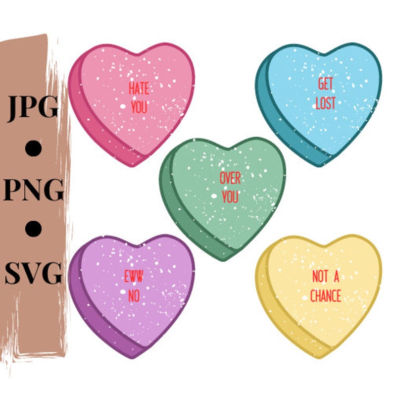 Snarky Candy Hearts Download JPG PNG SVG - Etsy