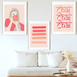 Set of 3 Chai Art| Indian Tea Illustration | Tea Lovers Artwork ...