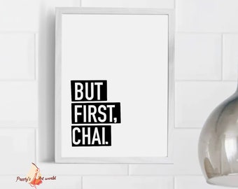 But First Chai Print - Etsy