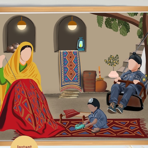 Punjabi Sikh Women Carrying Matka Art Print I Indian Ethnic Home Décor ...