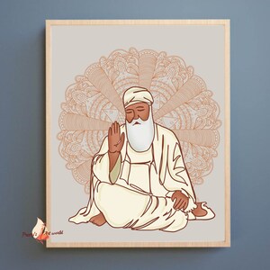 Baba Nanak Mandala Sikh Art Guru Nanak Dev Ji Sikh Home - Etsy