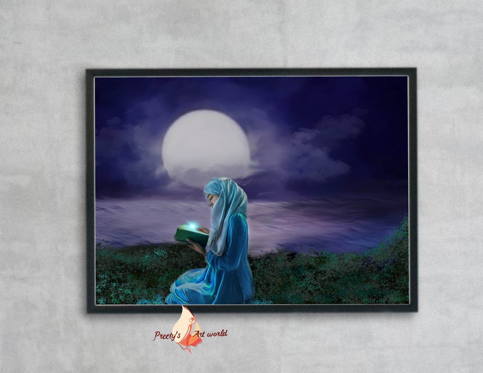 Woman Praying God Art Illustration Poster Print I I Home Wall - Etsy