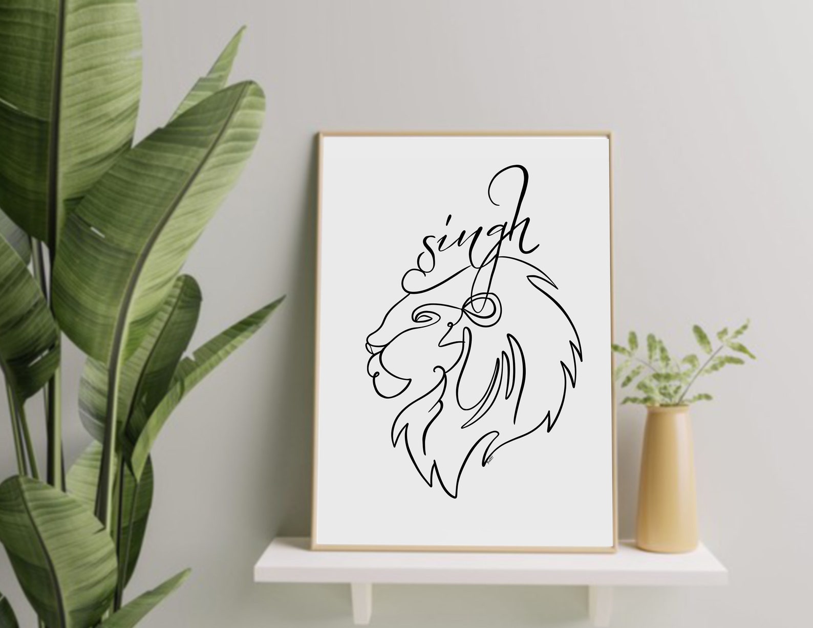 Singh Lion Khalsa Line Art Minimalist Sikh Home Decor I - Etsy