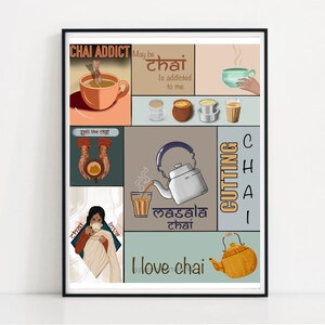 Indian Chai Kitchen Poster I Chai Kitchen Decor I Dining Room Decor I ...