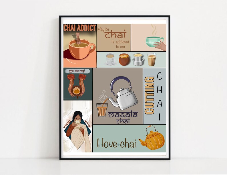 Indian Chai Kitchen Poster I Chai Kitchen Decor I Dining Room Decor I ...