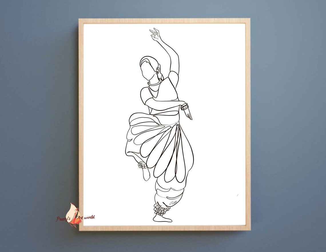Classical Dancers Line Art I Bharatnatyam Odissi Kathak Indian - Etsy