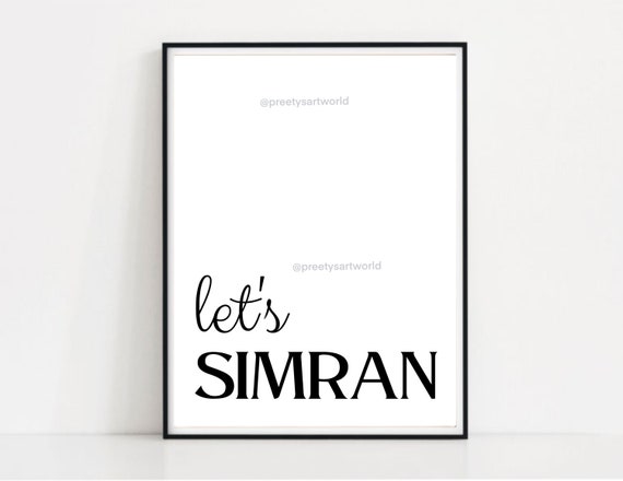 Let's Simran Religious Wall Art Monochrome Simran - Etsy