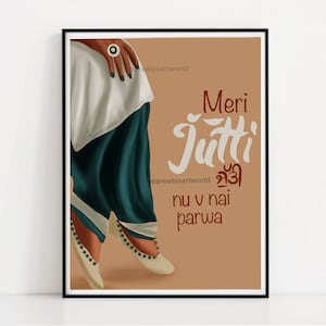 Meri Jutti Nu Vi Nai Parwah Poster Print I Punjabi Slang Words and ...