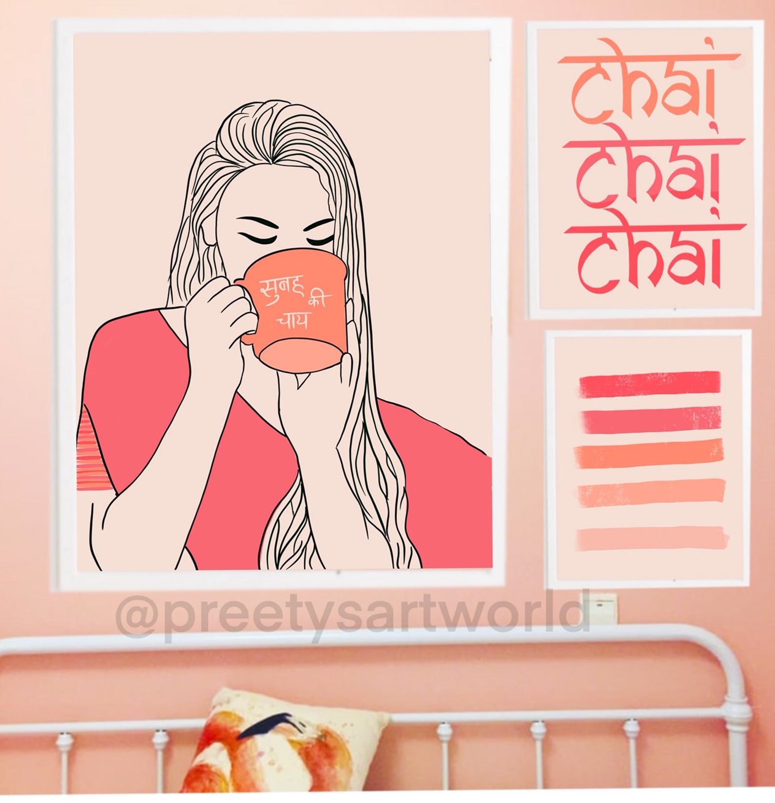 Set of 3 Chai Art| Indian Tea Illustration | Tea Lovers Artwork ...
