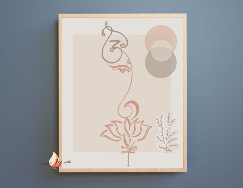 Abstract Modern Ganesha Minimalist Line Drawing Indian Hindu - Etsy