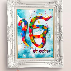 Rainbow Colored Watercolor Ek Omkar in Punjabi Printable Poster I Kids ...