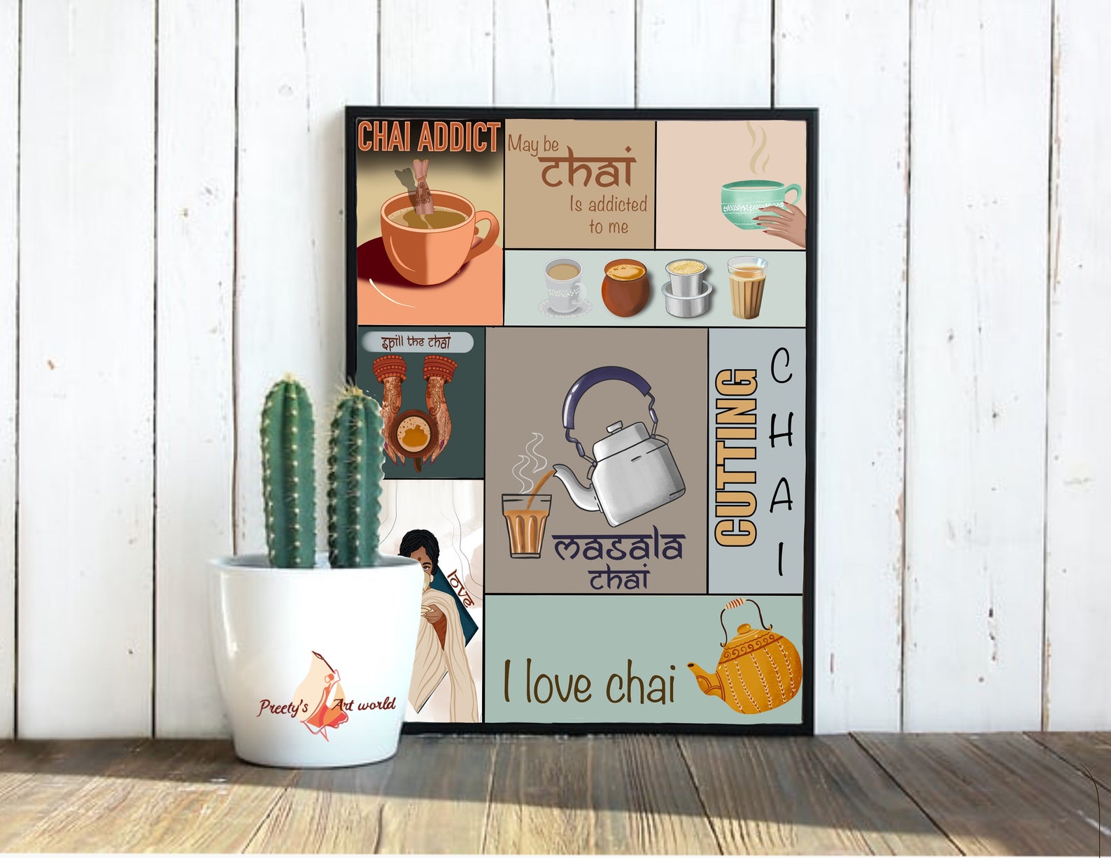 Indian Chai Kitchen Poster I Chai Kitchen Decor I Dining Room | Etsy