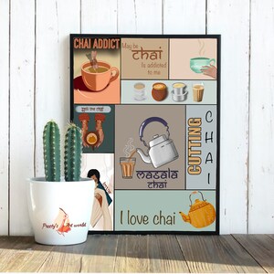 Indian Chai Kitchen Poster I Chai Kitchen Decor I Dining Room Decor I ...