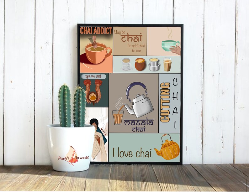 Indian Chai Kitchen Poster I Chai Kitchen Decor I Dining Room - Etsy