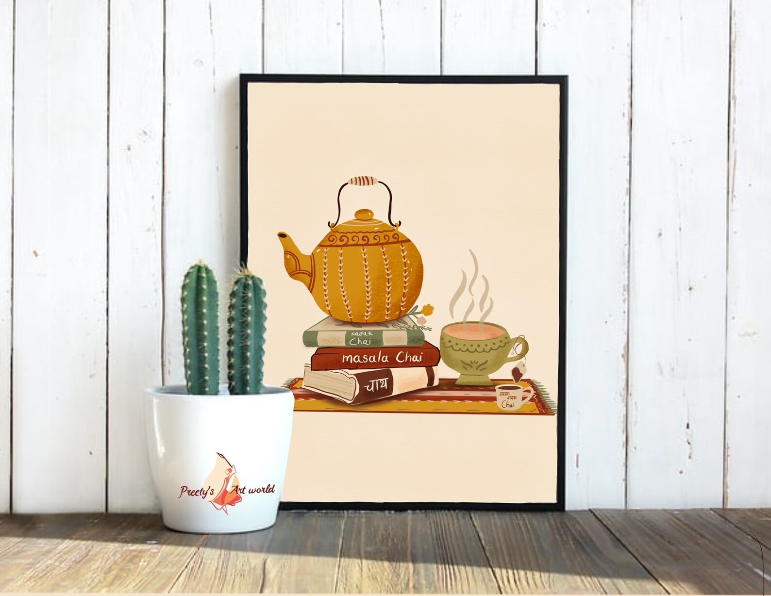 Indian Chai Art Illustration I Kitchen Indian Wall Art Poster I Chai ...