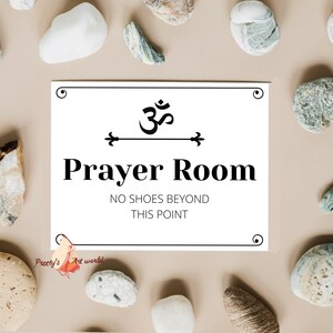 Prayer Room Sign No Shoes Beyond This Point I Hindu Prayer Religious ...