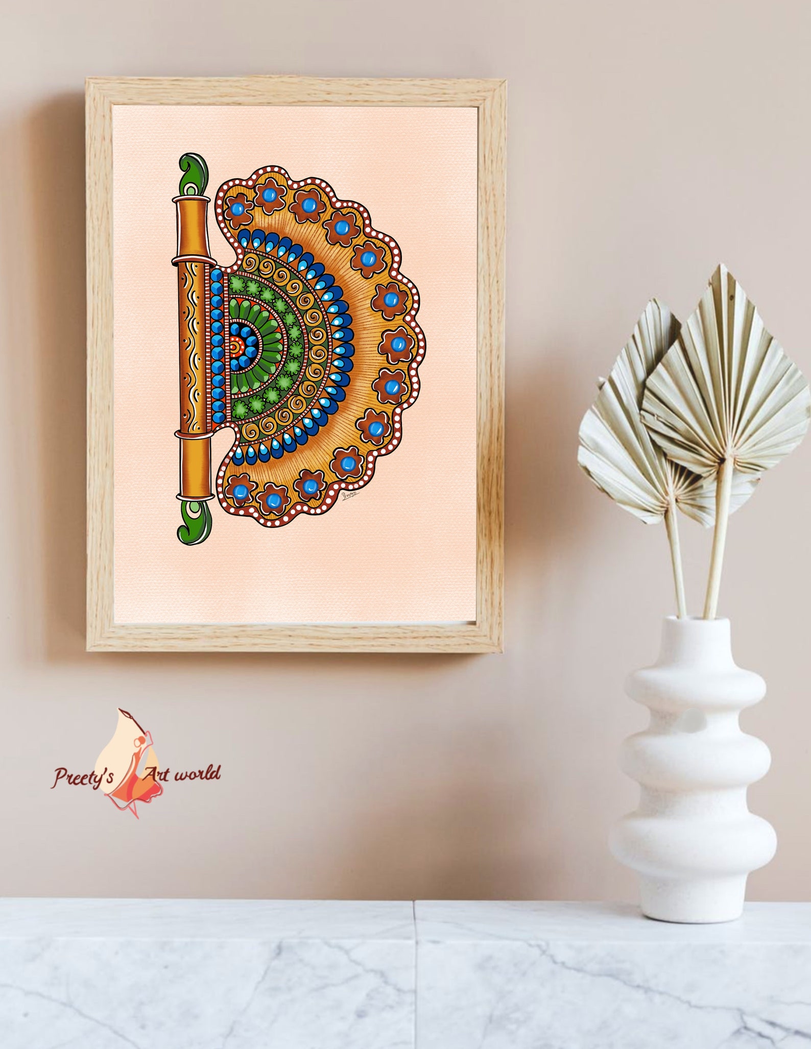 Punjabi Pakhi Hand Fan Printable Art Poster I Sikh Wall Art I | Etsy