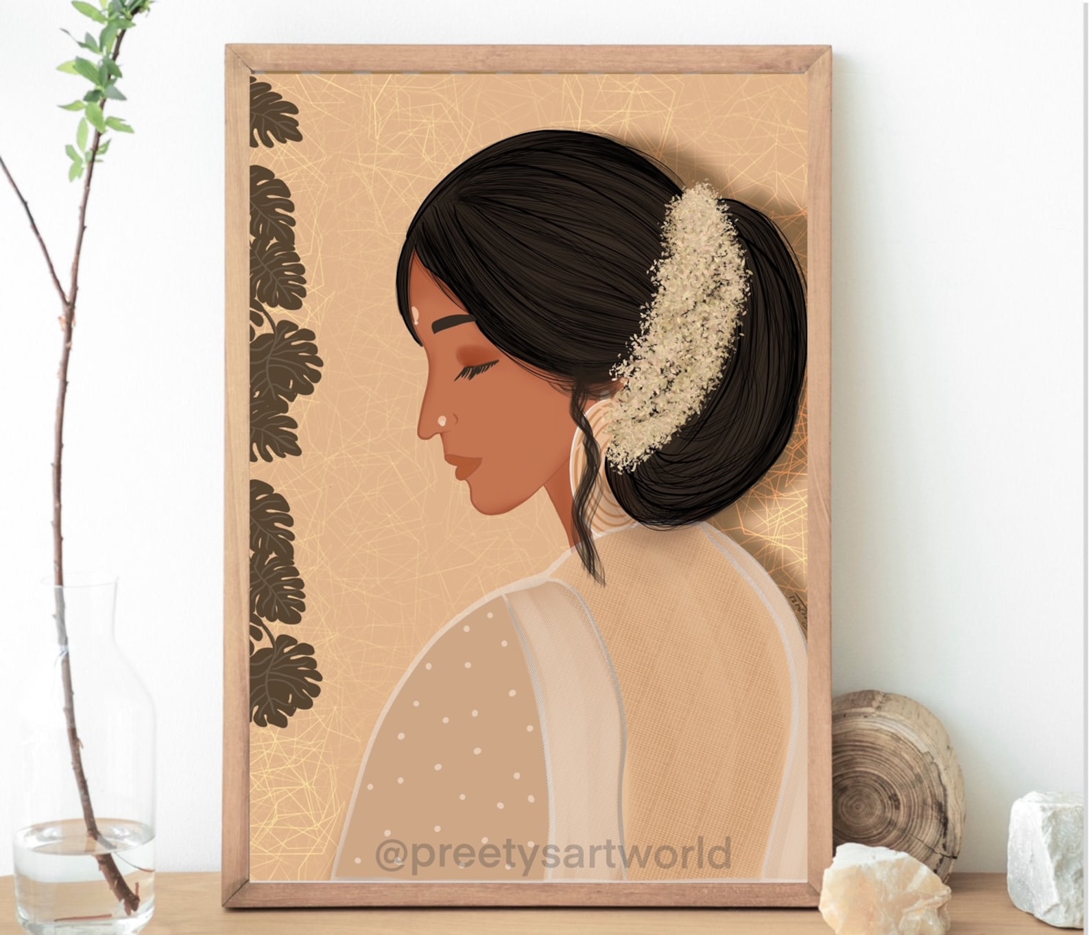 Indian Women Boho Desi Art Poster Print Wall Art I Mid Century - Etsy