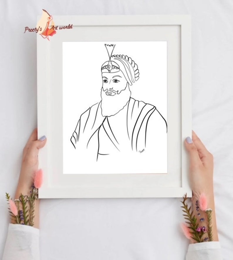 Guru Har Rai Ji I Sikhart Print I Sikh Guru Wall Art Poster I Punjabi ...