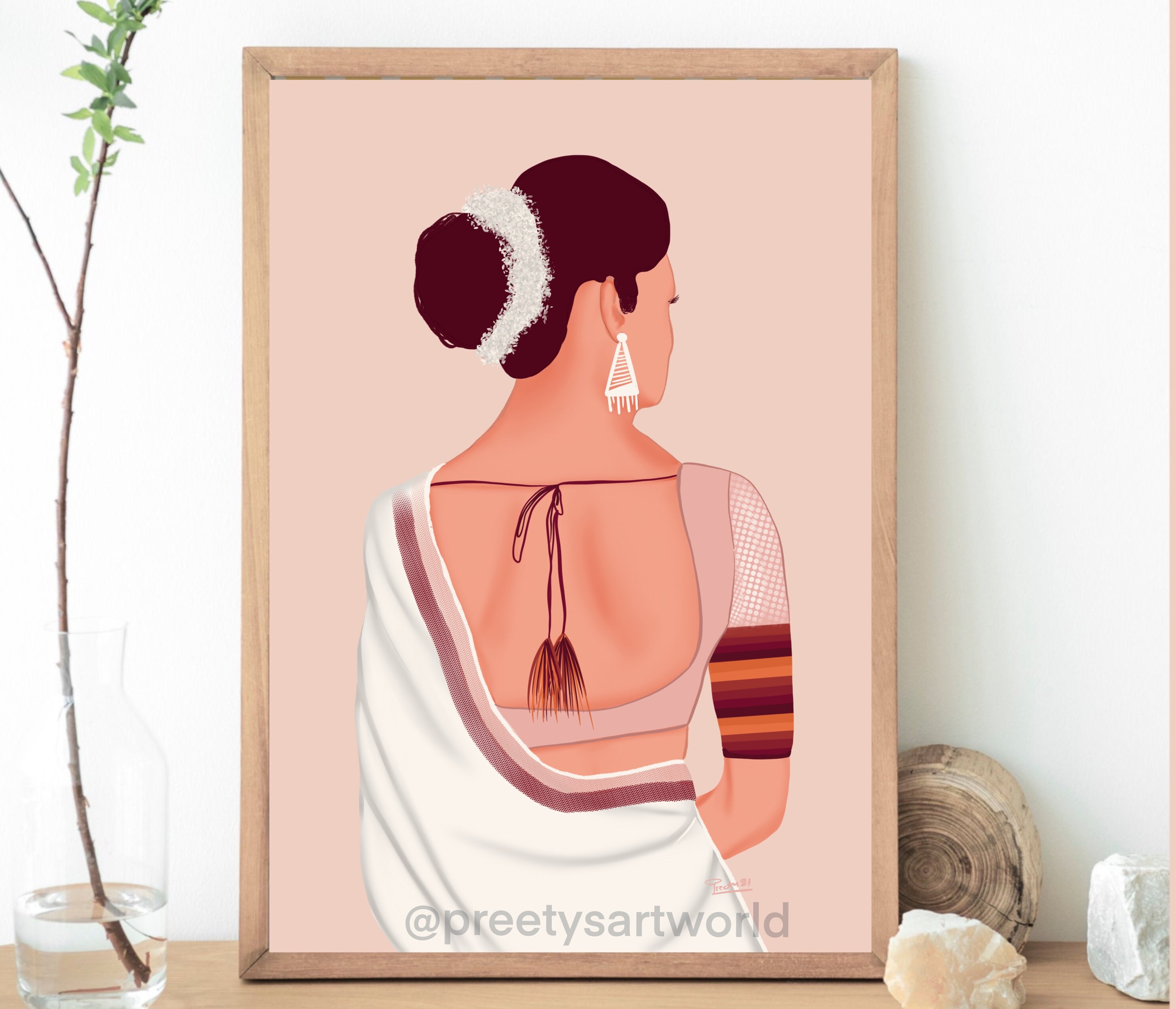 Indian Women Boho Desi Art Poster Print Wall Art I Mid | Etsy