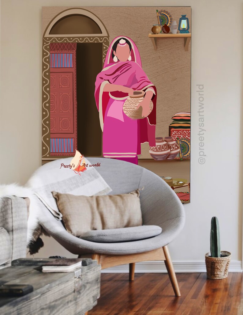 Punjabi Sikh Women Carrying Matka Water Pot Art Print I - Etsy